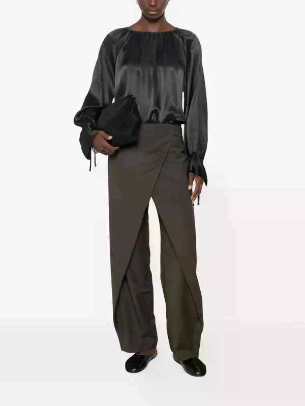 Dixie Satin-finish Tie-cuff Top
