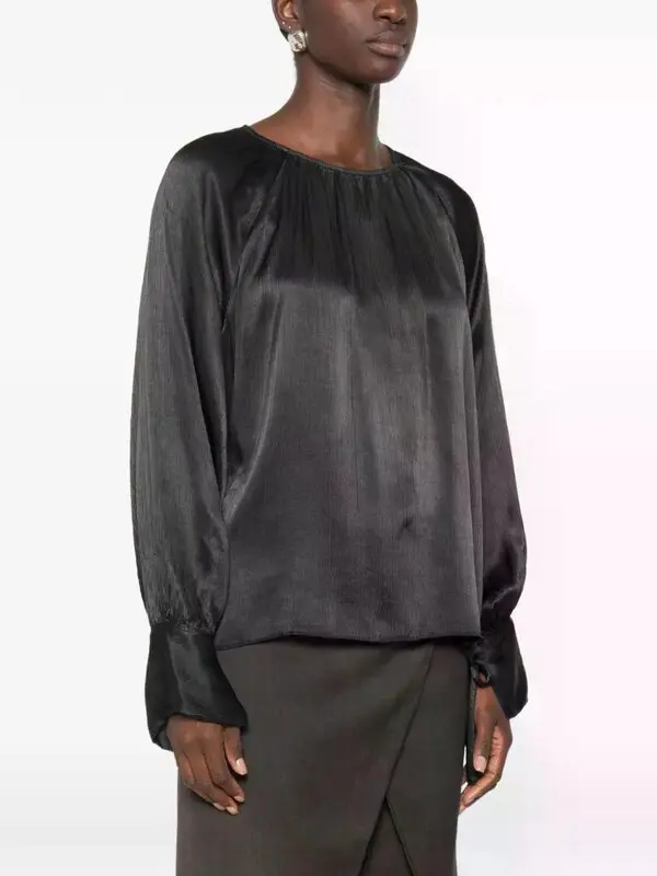 Dixie Satin-finish Tie-cuff Top