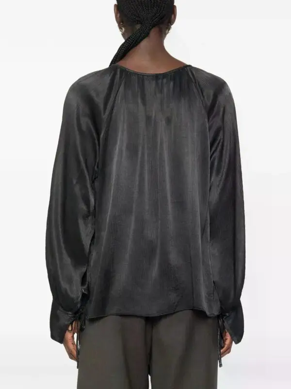 Dixie Satin-finish Tie-cuff Top