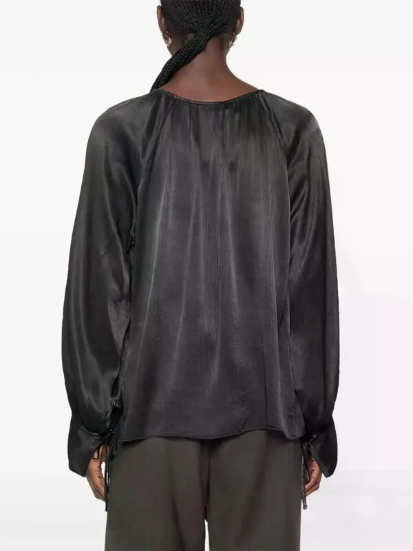 Dixie Satin-finish Tie-cuff Top