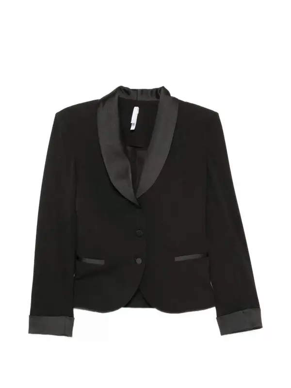 Imperial Satin-trim Single-breasted Jacket - Black