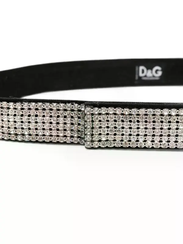 Dolce & Gabbana Crystal-embellished Belt - Black