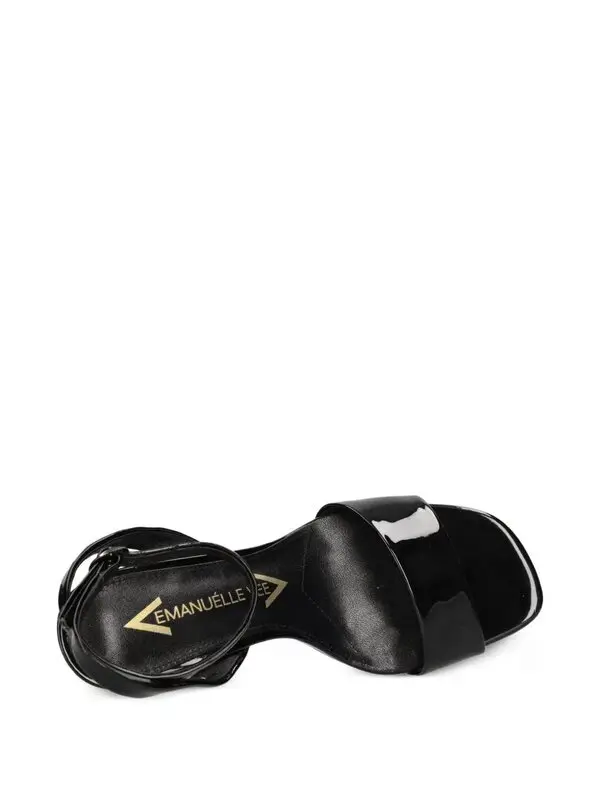 EMANUELLE VEE Open-toe Leather Wedge Sandals