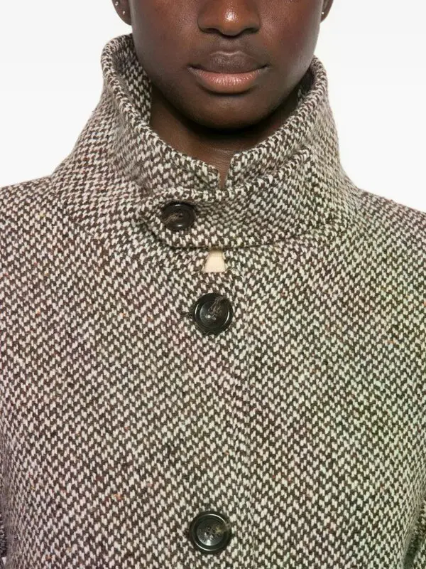 Liu Jo Herringbone Pattern Belted Coat