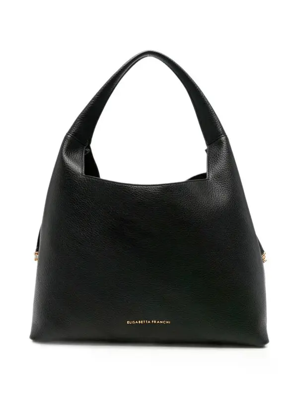 Elisabetta Franchi Grained-effect Zip-detail Shoulder Bag - Black