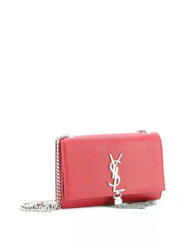 Saint Laurent Classic Monogram Tassel Grainy Leather Small Crossbody Bag