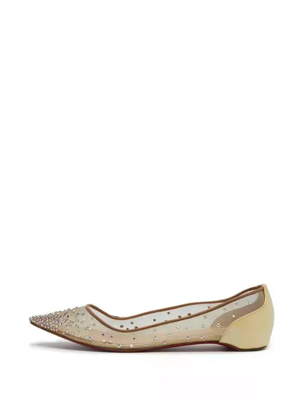 CHRISTIAN LOUBOUTIN Follies Strass Ballet Flats - Neutrals