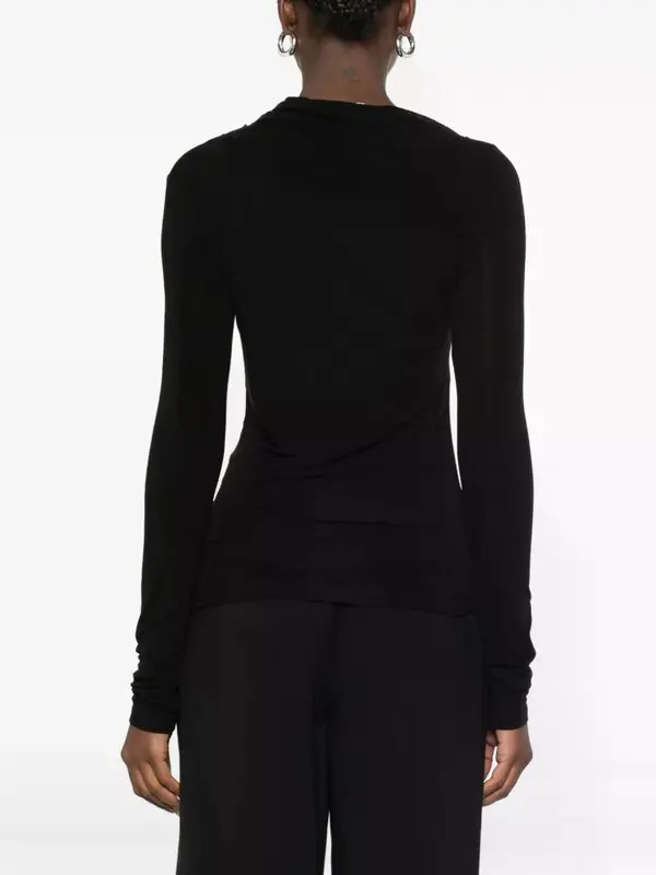 Imperial Draped Long-sleeve Top
