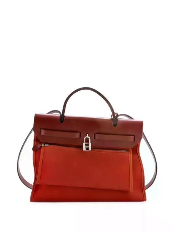 Hermès Herbag Zip Leather And Toile 31 Shoulder Bag