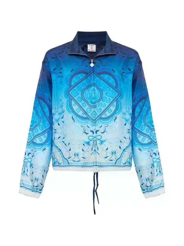 Casablanca Gradient Egyptian Rug Silk Track Jacket - Blue