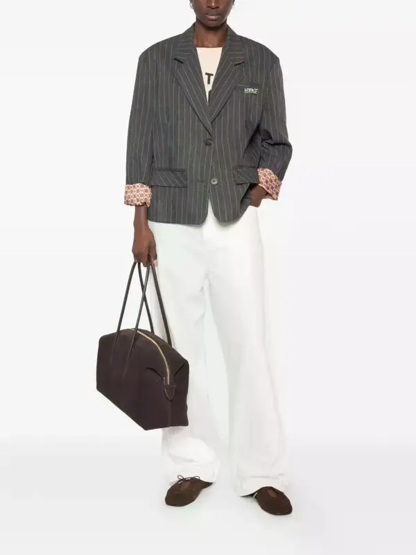 Dixie Pinstripe Print Crystal-embellished Jacket
