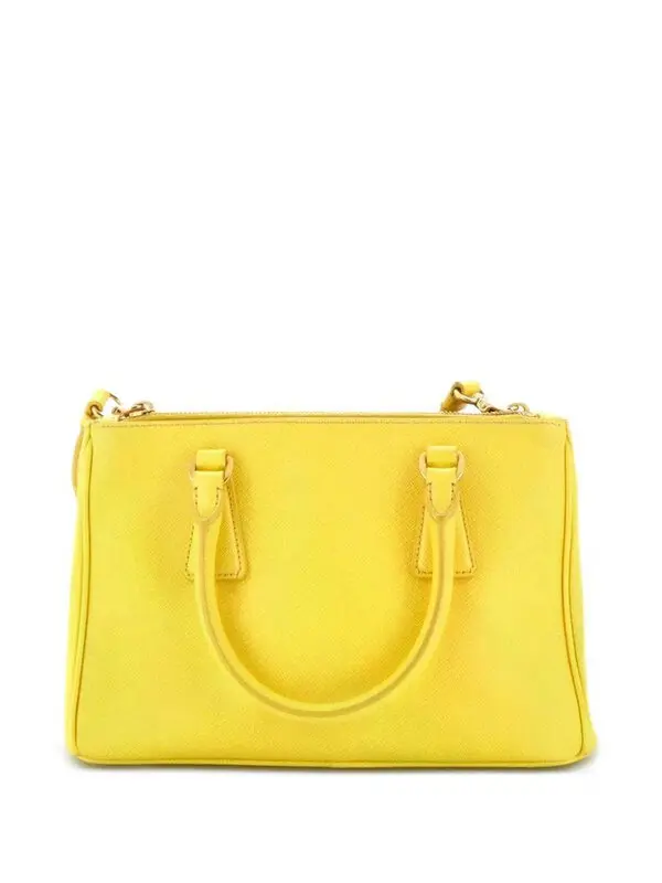 Prada Double Zip Lux Saffiano Leather Mini Satchel - Yellow