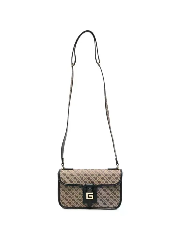 GHERARDINI Monogram-print Logo-buckle Shoulder Bag - Neutrals