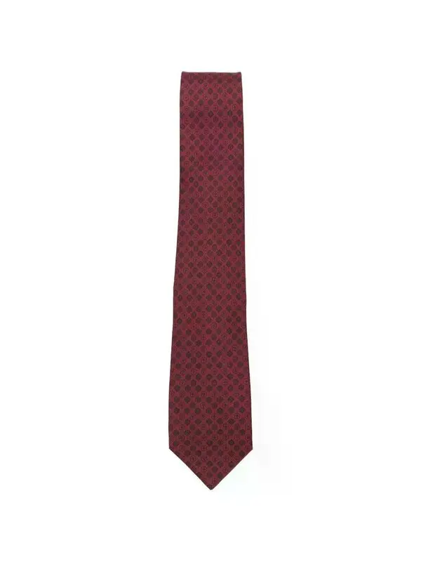 FERRAGAMO Geometric-print Silk Tie - Red