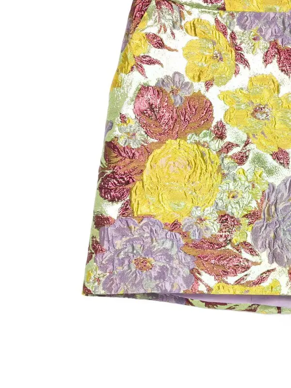 Elie Saab Floral-brocade A-line Skirt