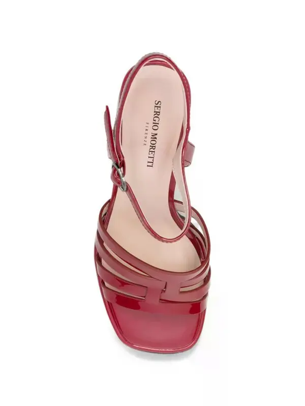 SERGIO MORETTI FIRENZE Patent-finish Strappy Sandals