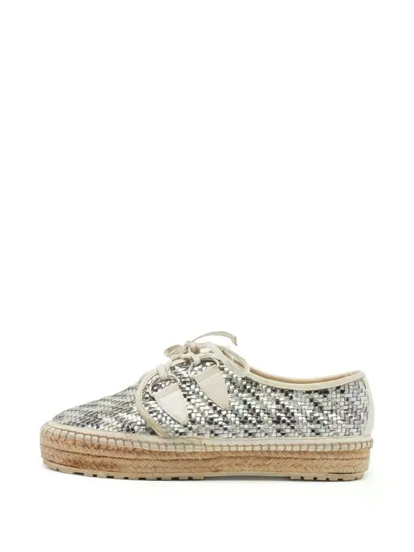 Dior Espadrille Lace-up Sneakers - Silver