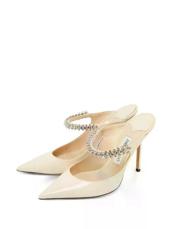 JIMMY CHOO Bing Crystal-embellished Mules - White