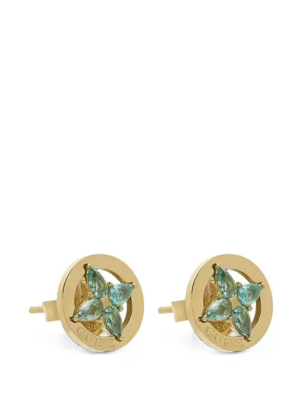 Guess 8mm Crystal-flowers Stud Earrings - Gold