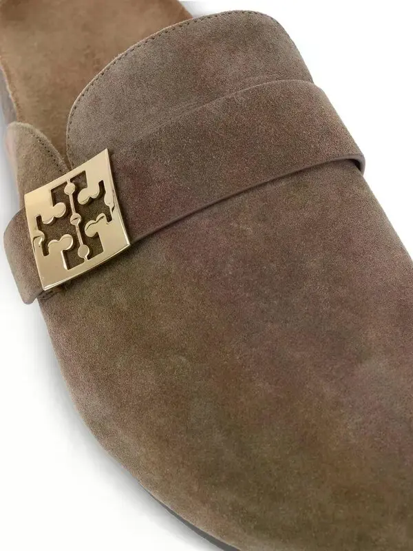 Tory Burch Logo-buckle Suede Mules