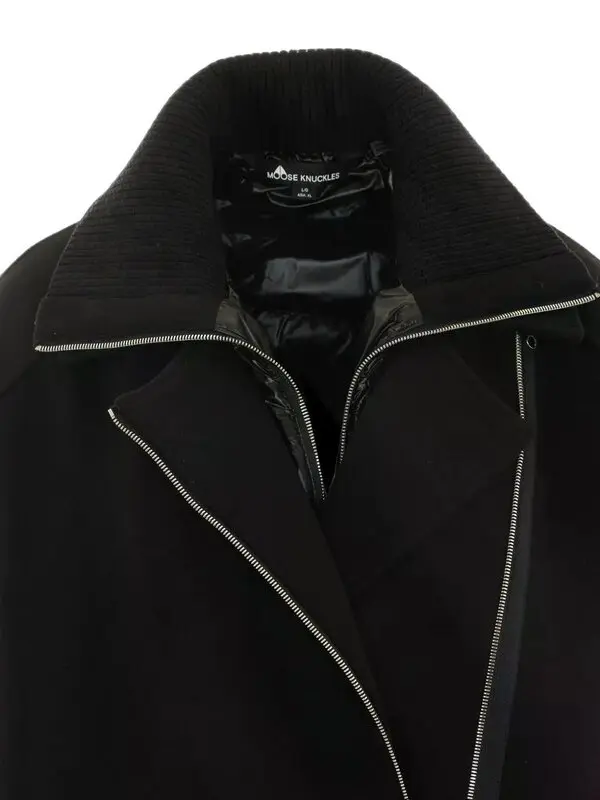 Moose Knuckles Asymmetric-zip Ribbed-collar Coat