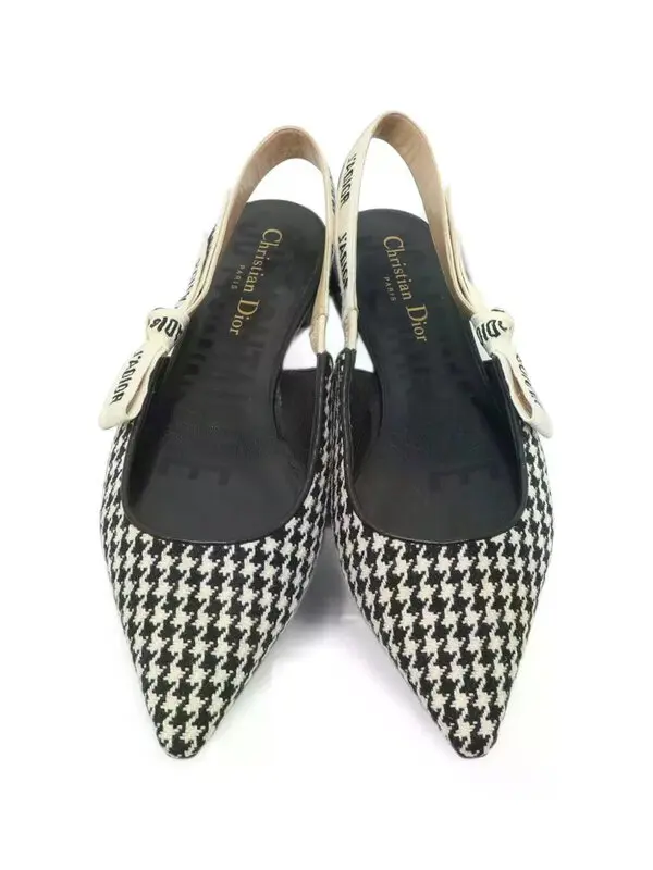 Dior J'adior Houndstooth Slingback Flat Pumps