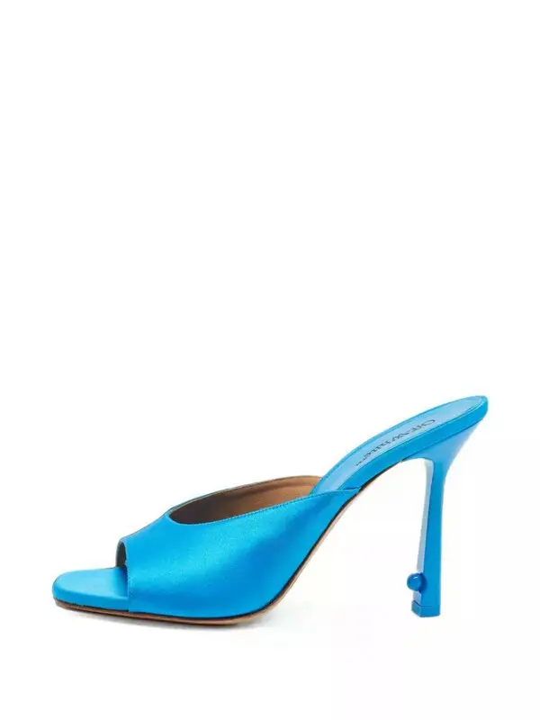 Off-White Pop Pearl Satin Sandals - Blue