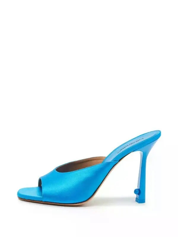 Off-White Pop Pearl Satin Sandals - Blue