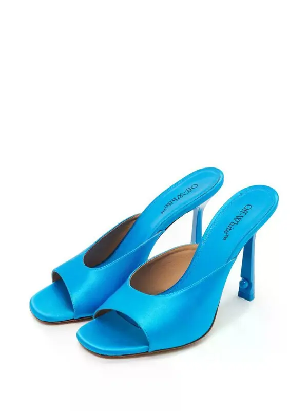 Off-White Pop Pearl Satin Sandals - Blue