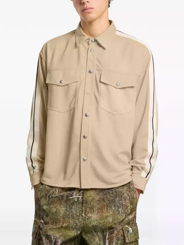 Palm Angels Logo-print Side-stripe Shirt