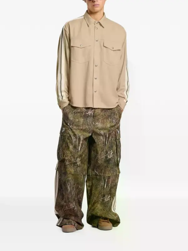 Palm Angels Logo-print Side-stripe Shirt