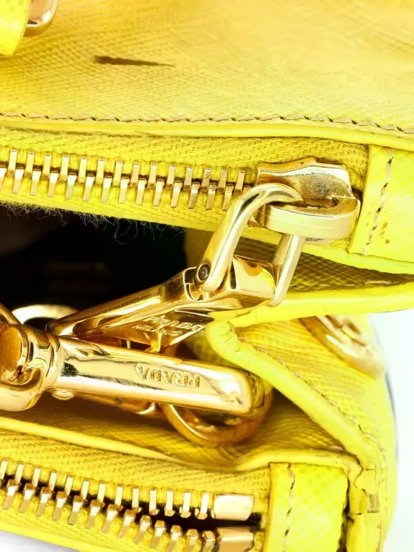 Prada Double Zip Lux Tote Saffiano Leather Mini Satchel