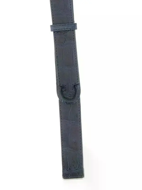 Orciani Nobuckle Crocodile-effect Leather Belt