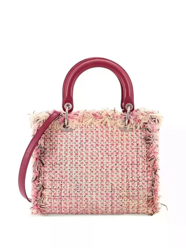 Dior Medium Lady Satchel Tweed Bag - Pink