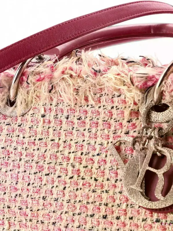 Dior Medium Lady Satchel Tweed Bag - Pink