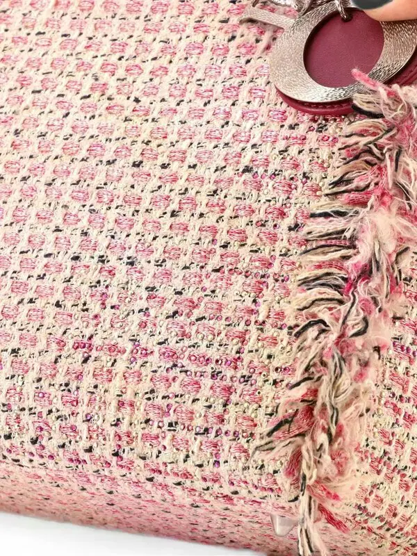 Dior Medium Lady Satchel Tweed Bag - Pink