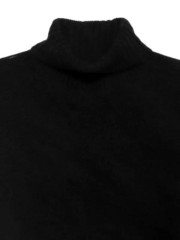 VANISE Roll-neck Knitted Sweater - Black