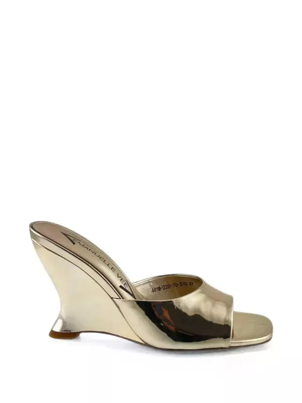EMANUELLE VEE Metallic-effect Wedge Sandals