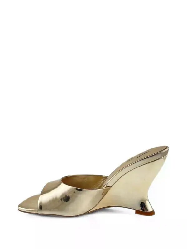 EMANUELLE VEE Metallic-effect Wedge Sandals