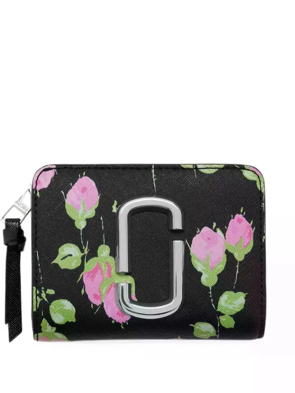 Marc Jacobs Snapshot Mini Compact Wallet In Vintage Floral - Black
