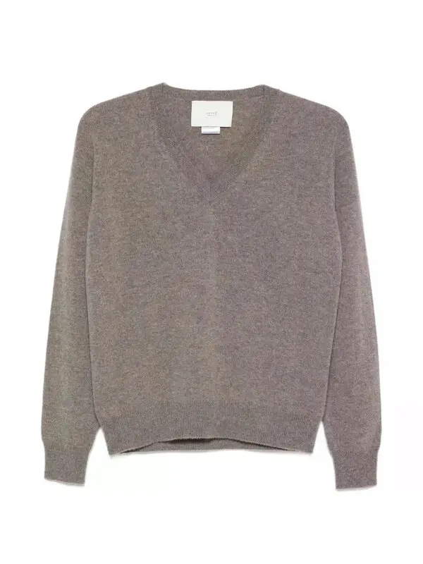 VANISE Cashmere V-neck Pullover - Brown