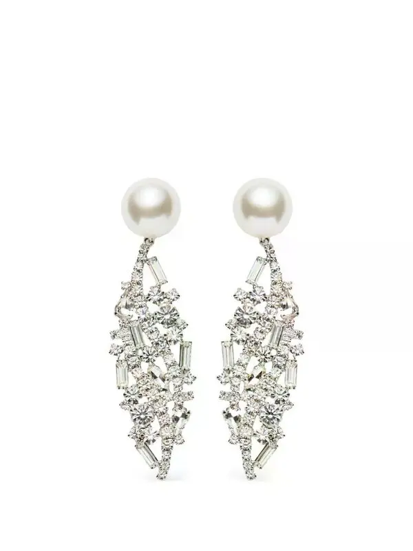 Magda Butrym Pearl-drop Crystal Earrings - Silver