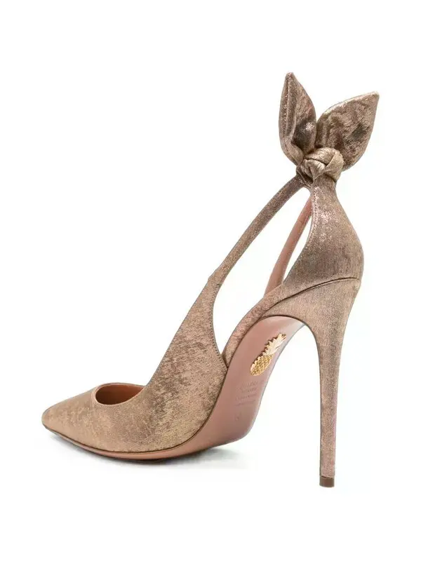 AQUAZZURA Metallic Bow Tie Pumps