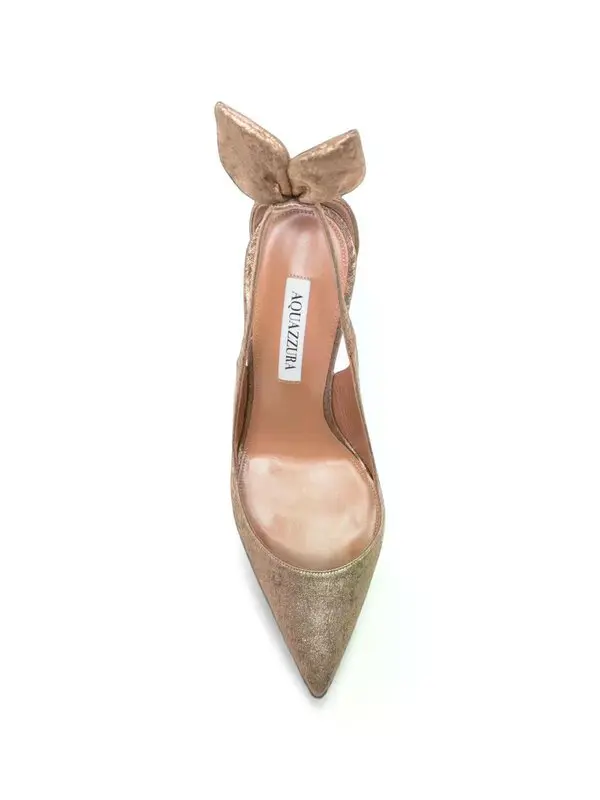 AQUAZZURA Metallic Bow Tie Pumps
