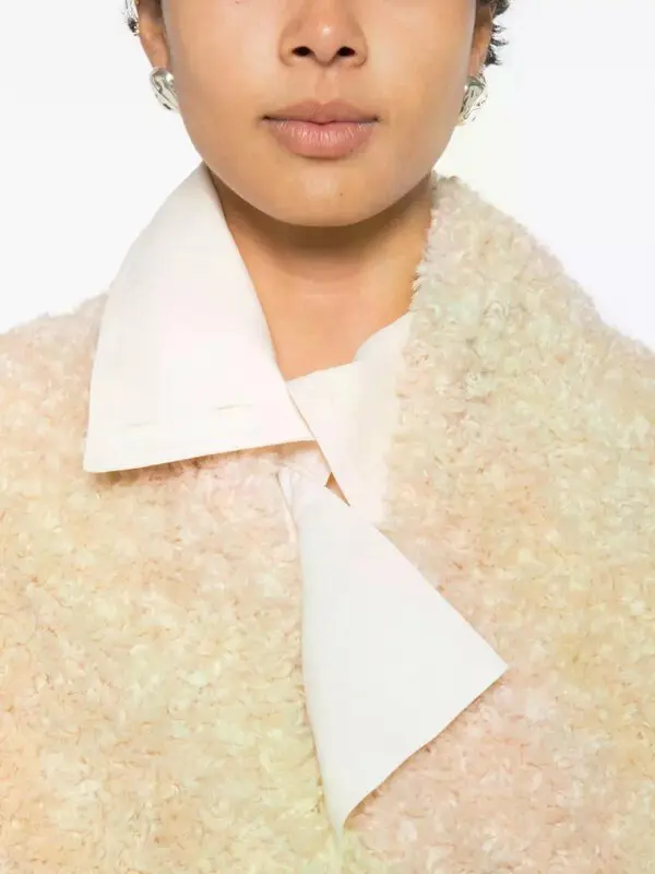 Source Unknown Manuela Shawl-collar Shearling Jacket - Neutrals