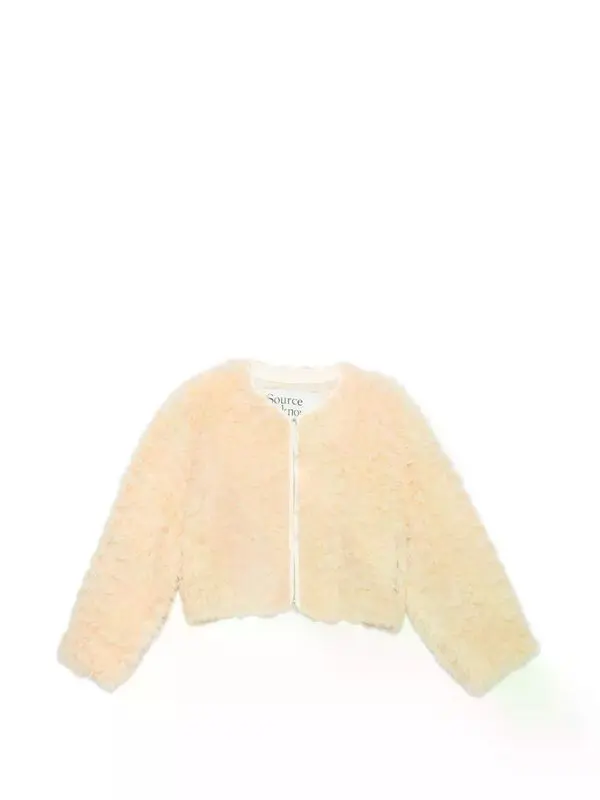 Source Unknown Daye Shearling Cropped Jacket - Neutrals
