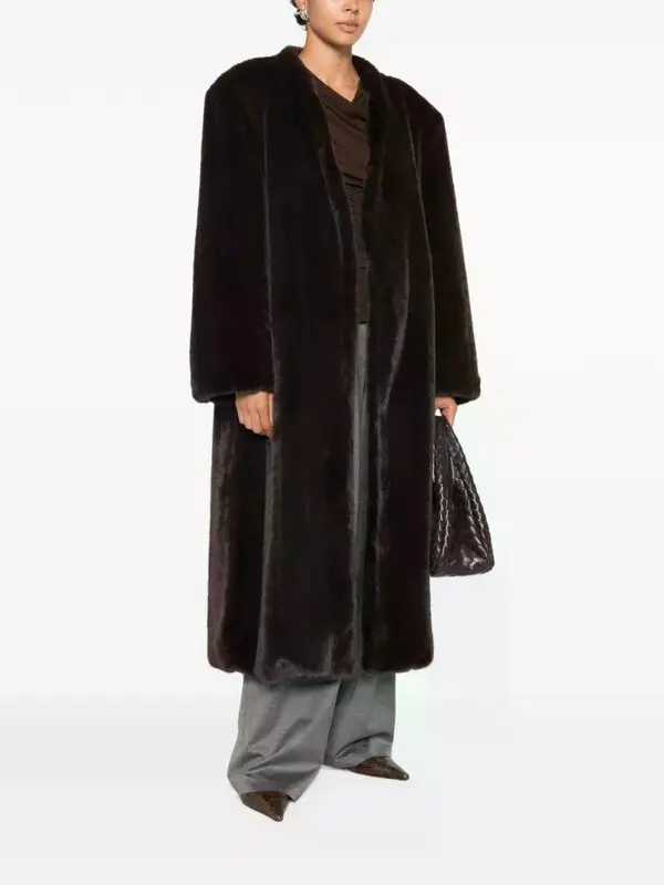 Source Unknown Dhanila Faux-fur Coat - Brown