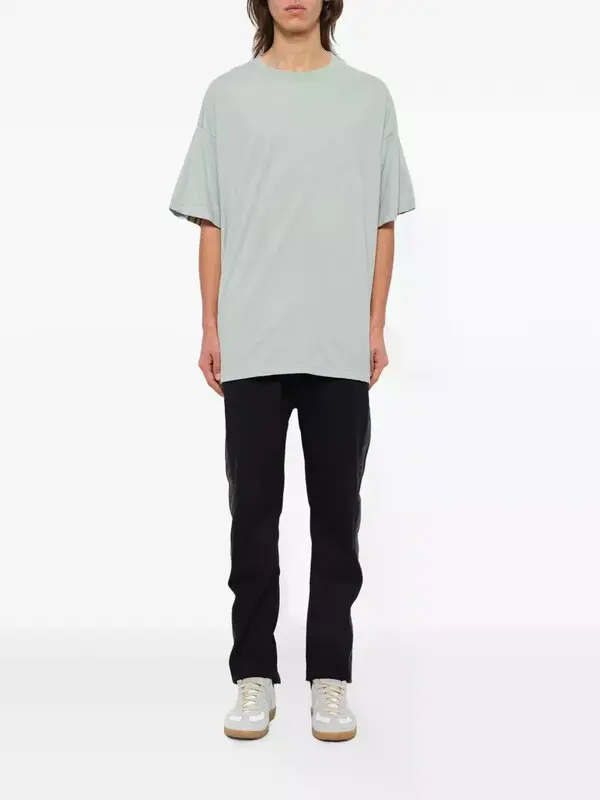 Facetasm Rib-trim Striped-panel T-shirt