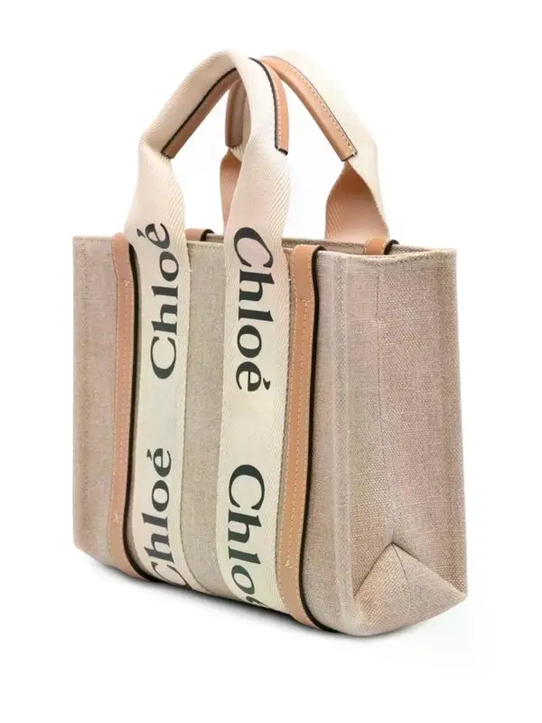 Chloé Canvas Woody Satchel - Neutrals