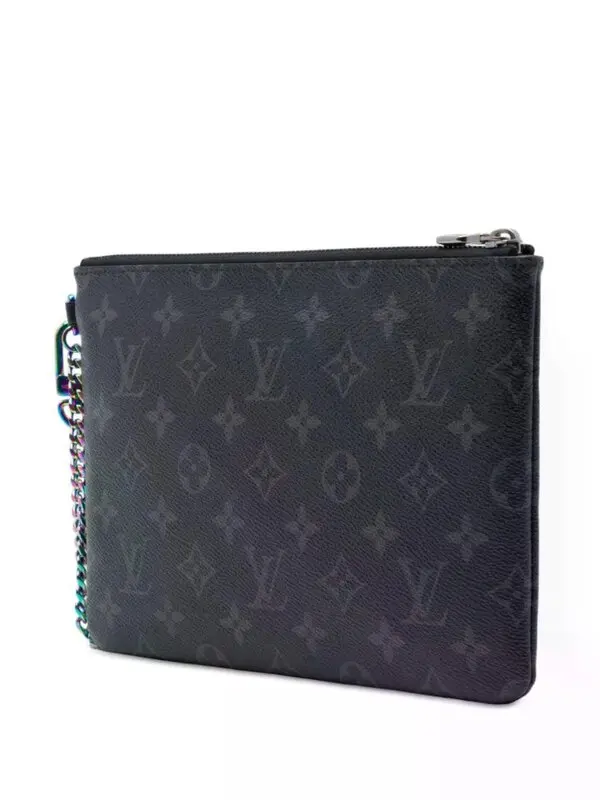 LOUIS VUITTON 2017 Monogram Eclipse Flash Fragment Ipad Case Clutch Bag